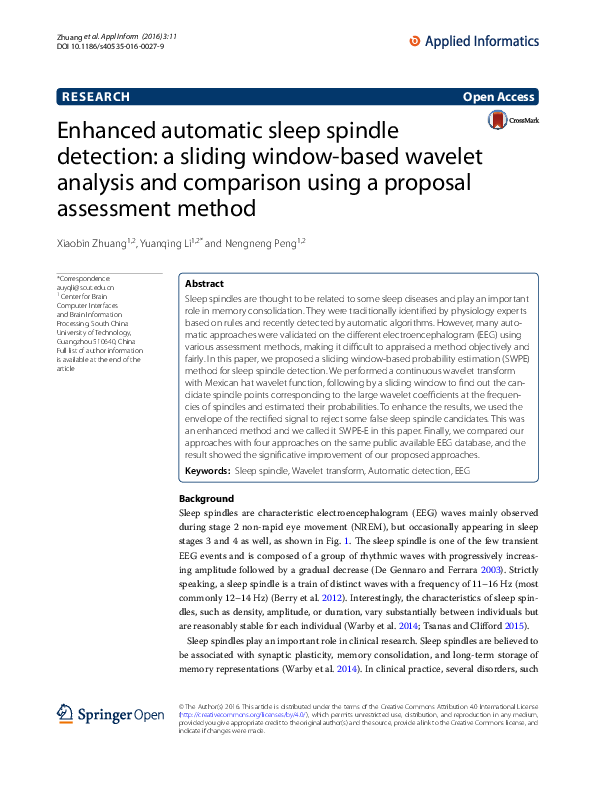 (PDF) Enhanced automatic sleep spindle detection: a sliding window ...