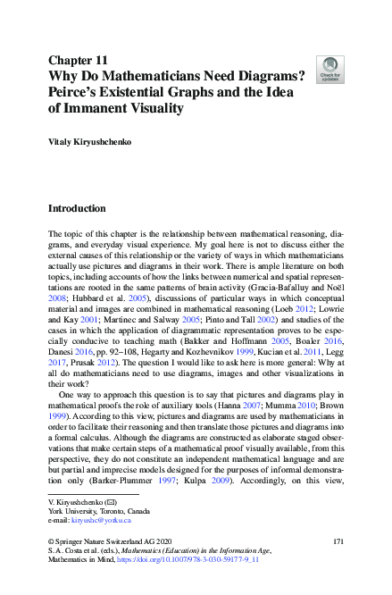 (PDF) Why Do Mathematicians Need Diagrams? Peirce’s Existential Graphs ...