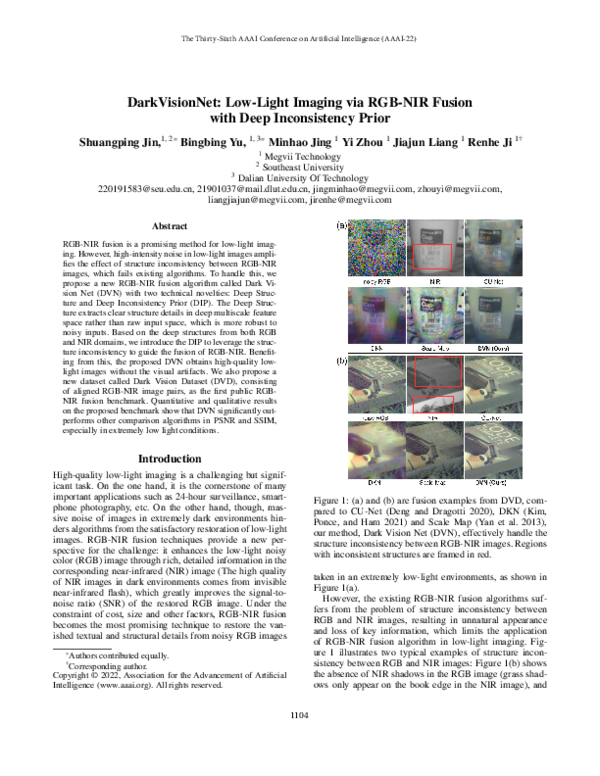 Pdf Darkvisionnet Low Light Imaging Via Rgb Nir Fusion With Deep Inconsistency Prior