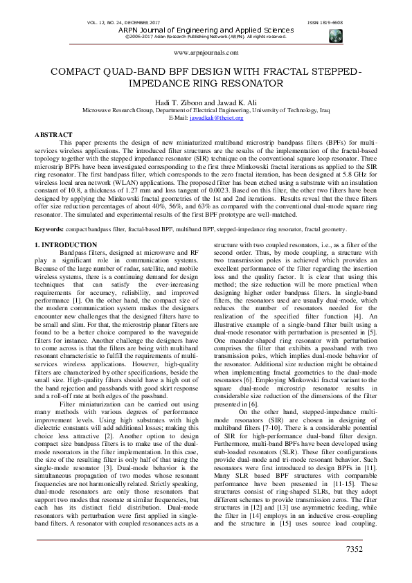 (PDF) Compact quad-band BPF design with fractal stepped-impedance ring ...