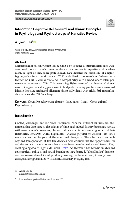 (PDF) Integrating Cognitive Behavioural and Islamic Principles in ...