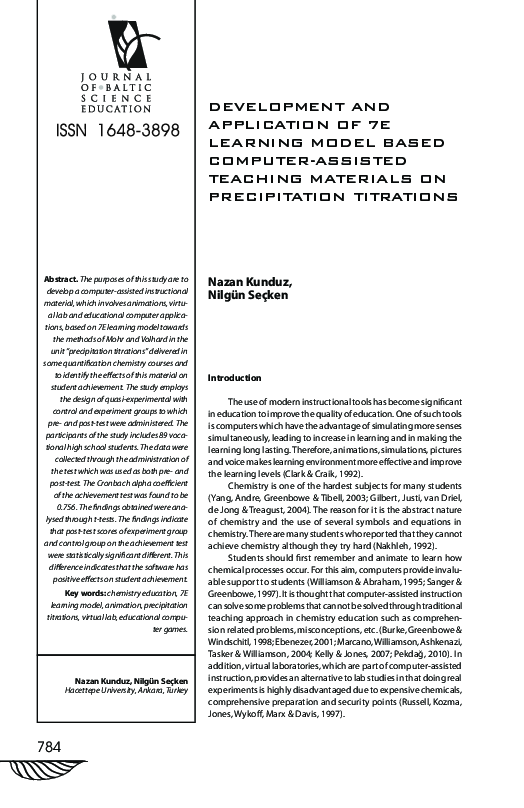 (PDF) Development and Application of 7E Learning Model Based Computer ...