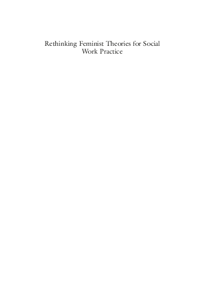 (PDF) Rethinking Feminist Theories for Social Work Practice