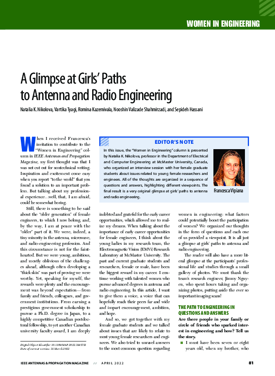 (PDF) A Glimpse at Girls’ Paths to Antenna and Radio Engineering [Women ...