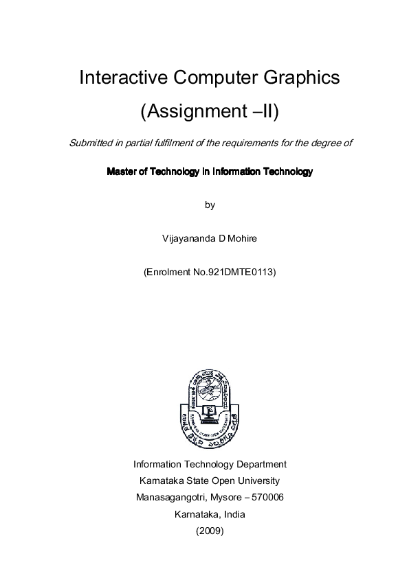 (PDF) Interactive Computer Graphics Assign II