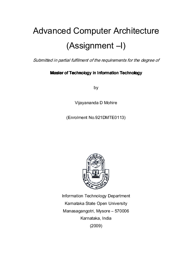 (PDF) Advanced Computer Arch Assign I | Vijayananda Mohire - Academia.edu