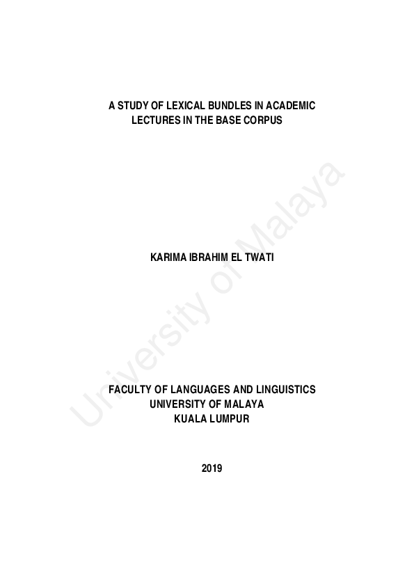 (PDF) A study of lexical bundles in academic lectures in the base ...