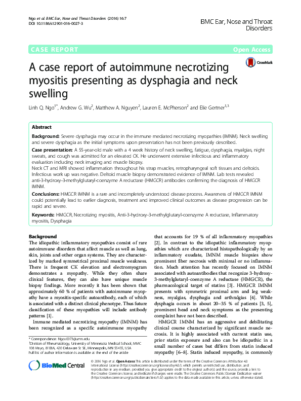 (PDF) A case report of autoimmune necrotizing myositis presenting as ...