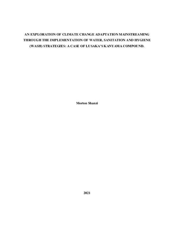 (PDF) Climate change Adaptation Mainstreaming through the ...