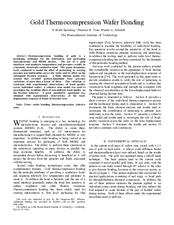 (PDF) Gold Thermocompression Wafer Bonding