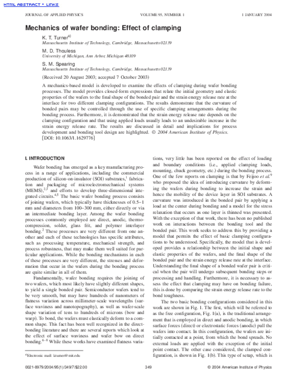 (PDF) Mechanics of wafer bonding: Effect of clamping