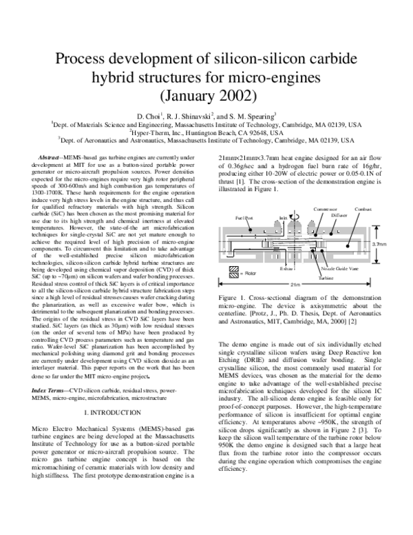 (PDF) Process Development of Silicon-Silicon Carbide Hybrid Micro ...