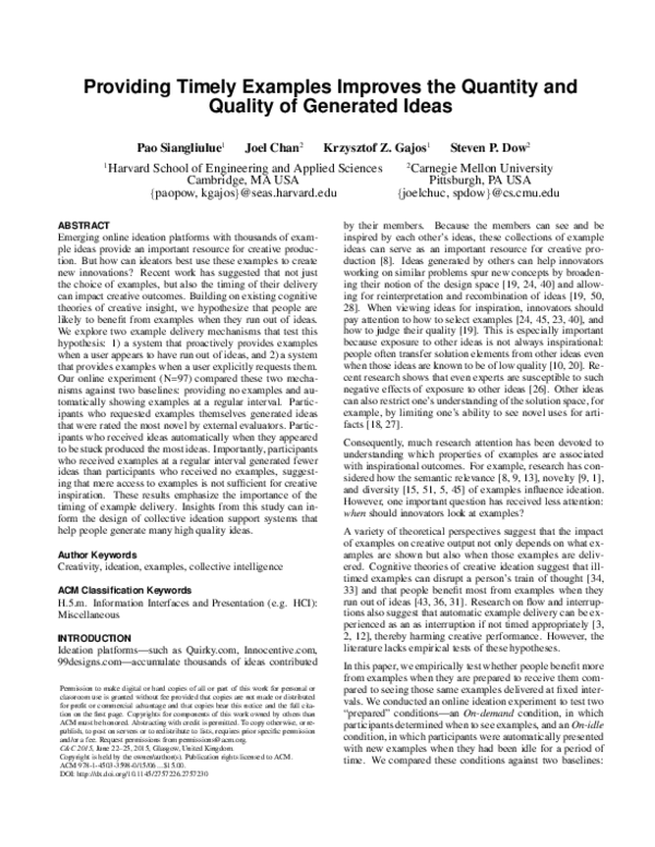 (PDF) Providing Timely Examples Improves the Quantity and Quality of ...