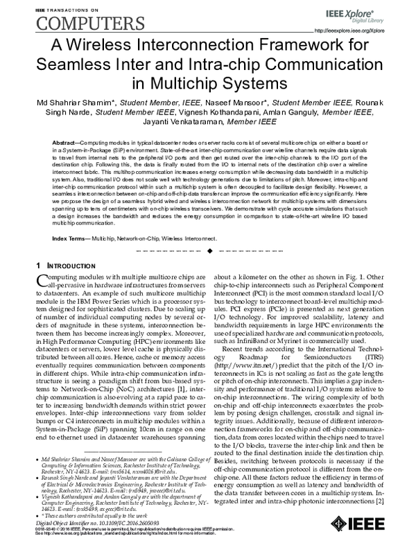 (PDF) A Wireless Interconnection Framework for Seamless Inter and Intra-Chip Communication in ...