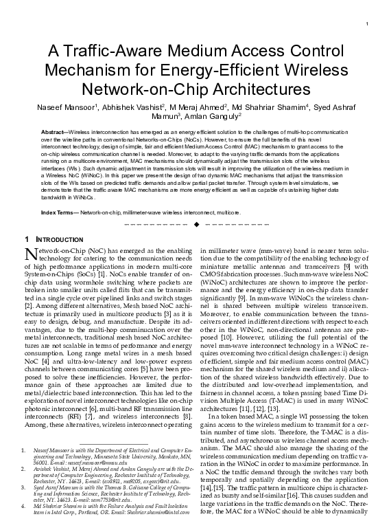 (PDF) A Traffic-Aware Medium Access Control Mechanism for Energy ...