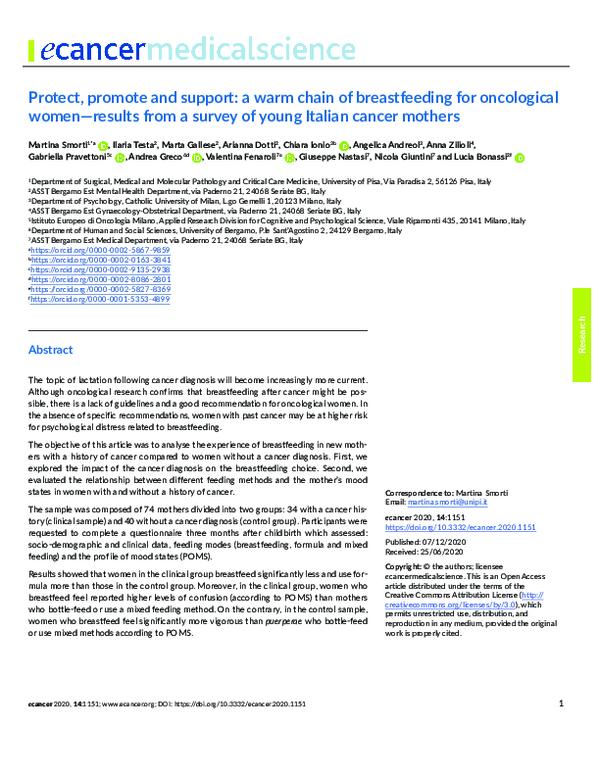 Protect, promote and support: a warm chain of breastfeeding for ...