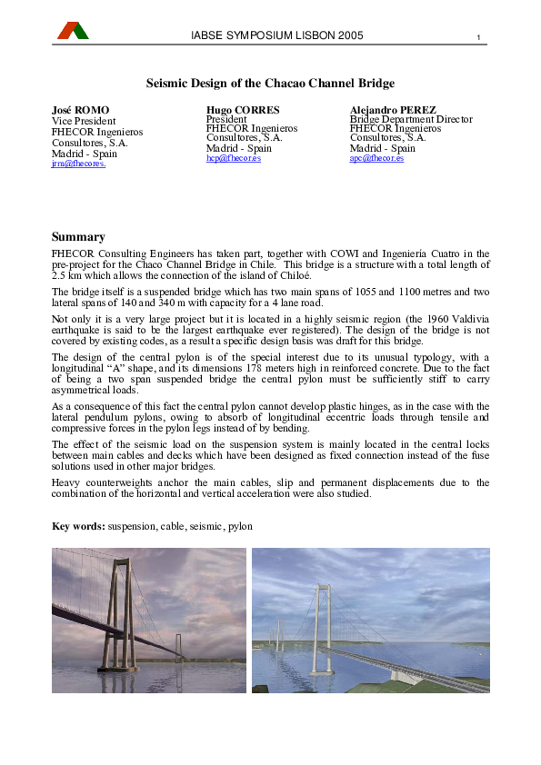 (PDF) Seismic Design of the Chacao Channel Bridge | Jose Alfredo ...