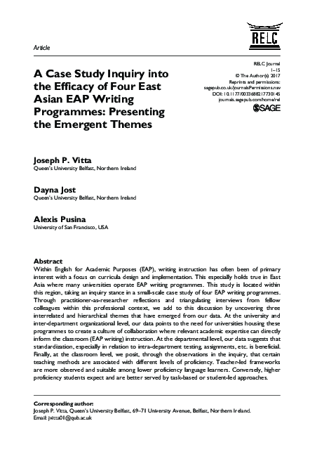 (PDF) A Case Study Inquiry into the Efficacy of Four East Asian EAP ...