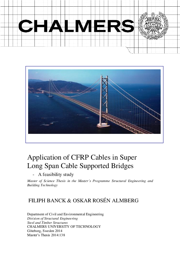 (PDF) Application of CFRP Cables in Super Long Span Cable Supported ...