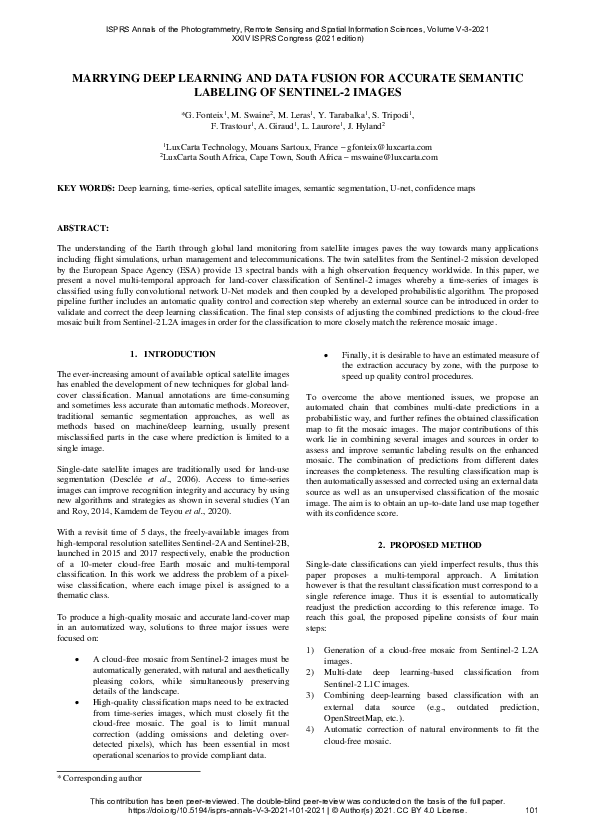 (PDF) Marrying Deep Learning and Data Fusion for Accurate Semantic Labeling of SENTINEL-2 Images
