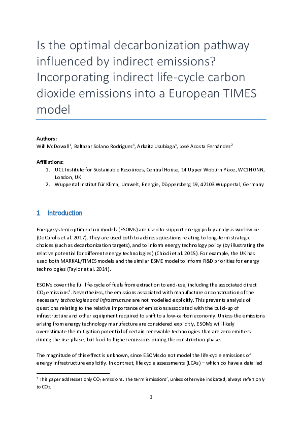 (PDF) Is the optimal decarbonization pathway influenced by indirect ...