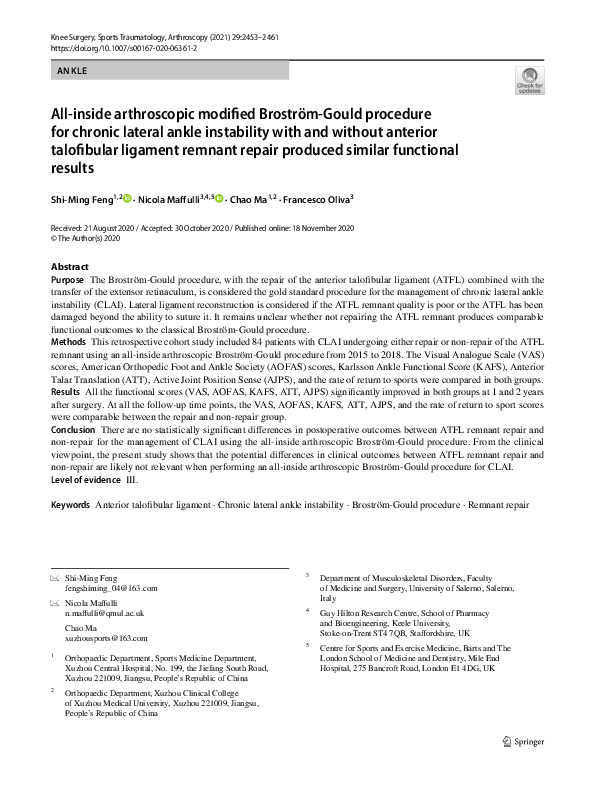 (PDF) All-inside arthroscopic modified Broström-Gould procedure for ...