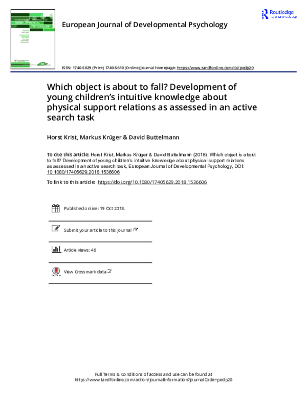 (PDF) Which object is about to fall? Development of young children’s ...
