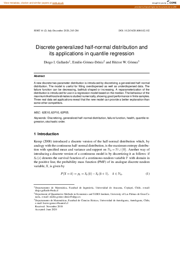 (PDF) Discrete generalized half-normal distribution and its ...
