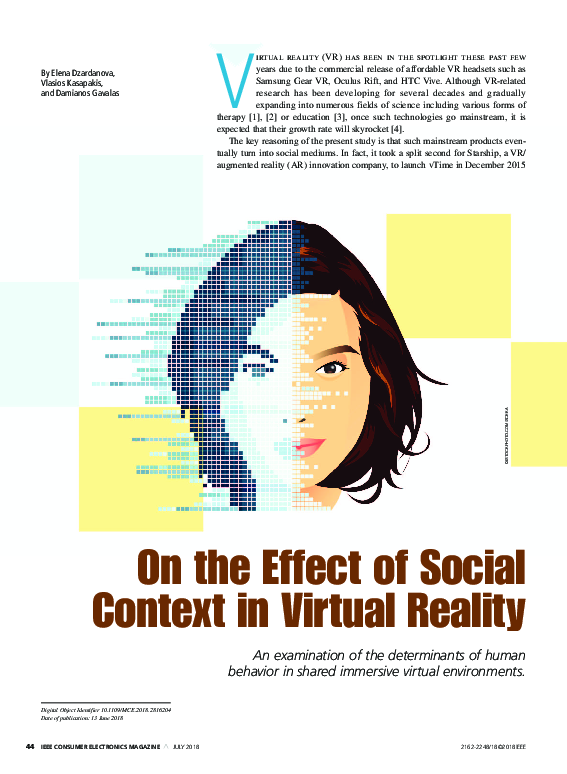 (PDF) On the Effect of Social Context in Virtual Reality: An Examination of the Determinants of ...