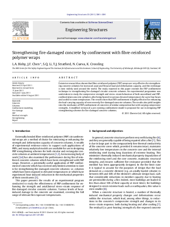 (PDF) Strengthening fire-damaged concrete by confinement with fibre ...