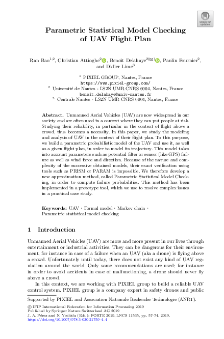 (PDF) Parametric Statistical Model Checking of UAV Flight Plan