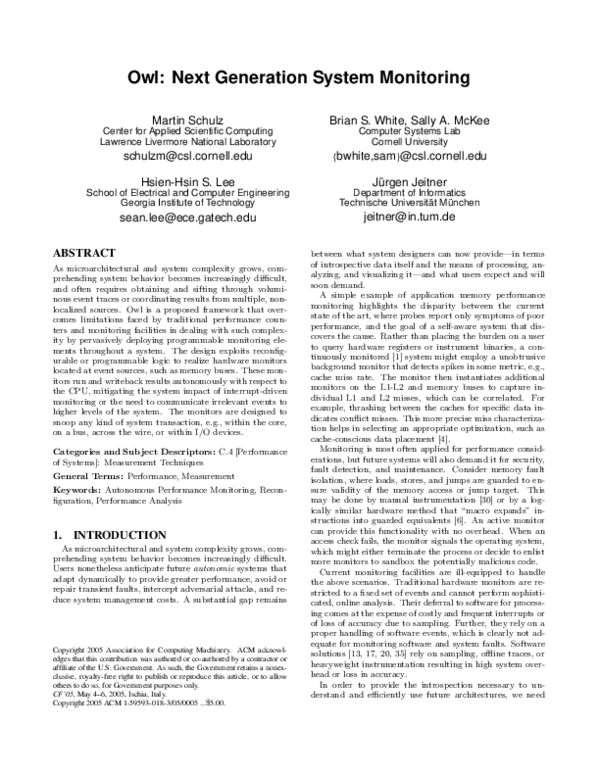 Pdf Owl Next Generation System Monitoring