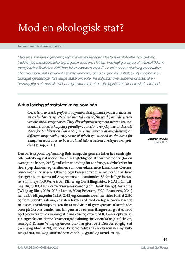 (PDF) Mod en økologisk stat?