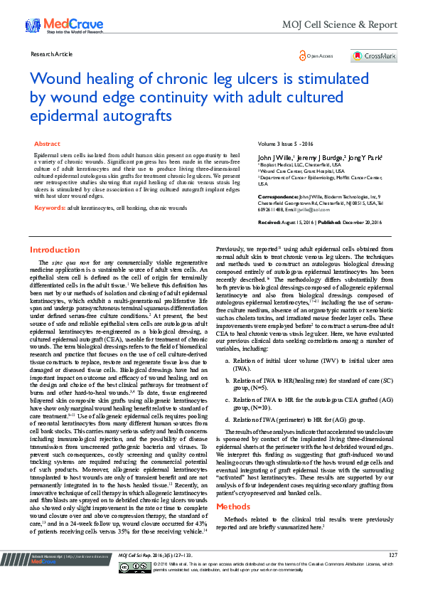 (PDF) Wound Healing of Chronic Leg Ulcers Is Stimulated by Wound Edge ...