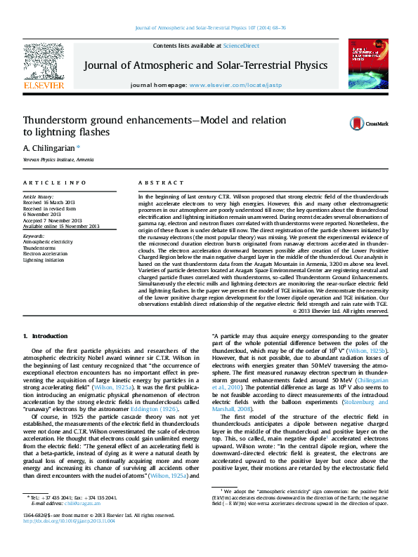 (PDF) Thunderstorm ground enhancements—Model and relation to lightning flashes