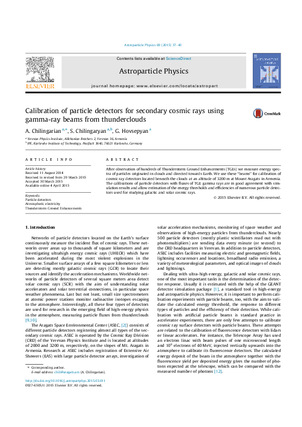 (PDF) Calibration of particle detectors for secondary cosmic rays using gamma-ray beams from ...