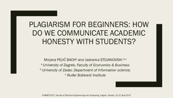 (PDF) Plagiarism For Beginners: How Do We Communicate Academic Honesty ...