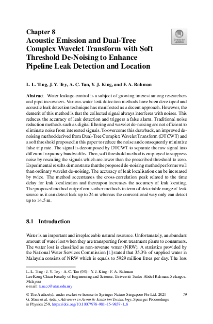 (PDF) Acoustic Emission and Dual-Tree Complex Wavelet Transform with Soft Threshold De-Noising ...