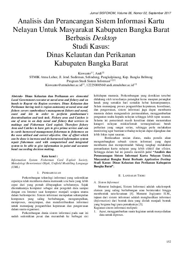 (PDF) Analisis dan Perancangan Sistem Informasi Kartu Nelayan Untuk Masyarakat Kabupaten Bangka ...