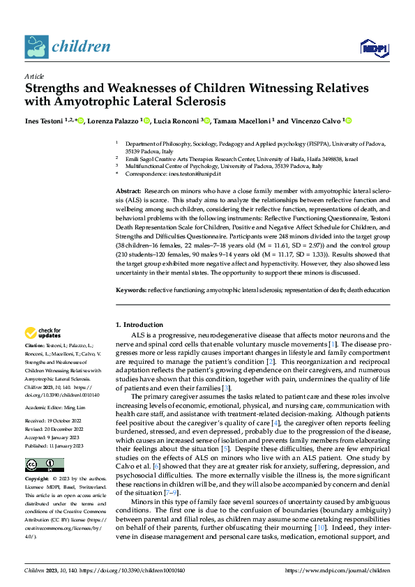 (PDF) Strengths and Weaknesses of Children Witnessing Relatives with ...