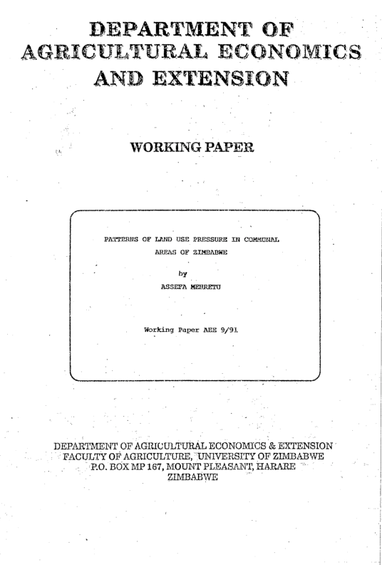 (PDF) Patterns Of Land Use Pressure In Communal Areas Of Zimbabwe
