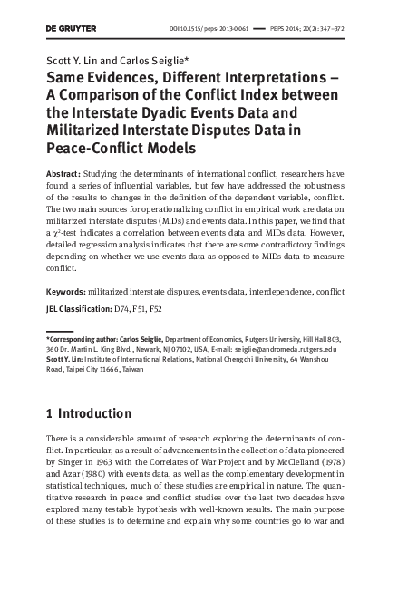 (PDF) Same Evidences, Different Interpretations – A Comparison of the ...