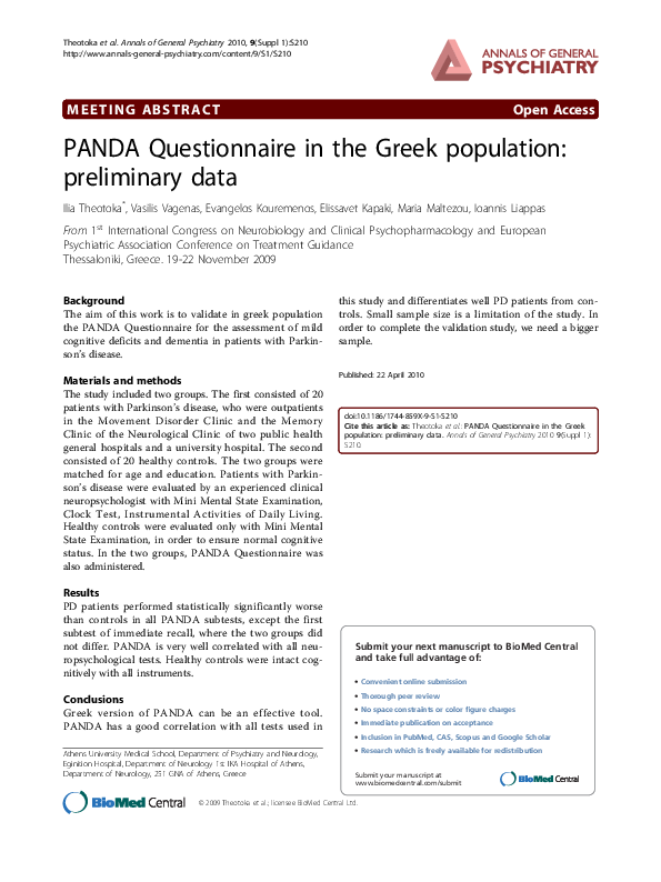 (PDF) PANDA Questionnaire in the Greek population: preliminary data ...