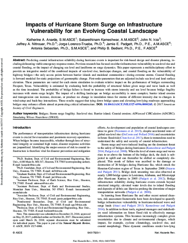 (PDF) Impacts of Hurricane Storm Surge on Infrastructure Vulnerability ...