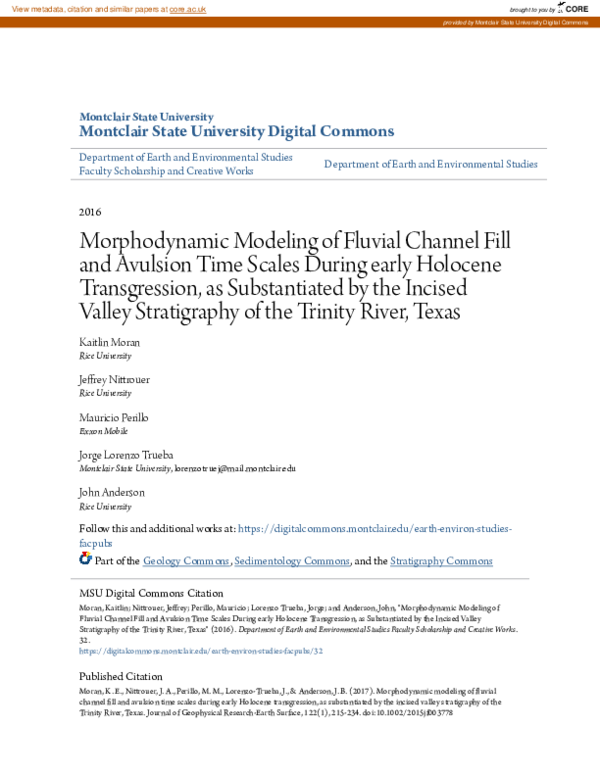 (PDF) Morphodynamic modeling of fluvial channel fill and avulsion time ...