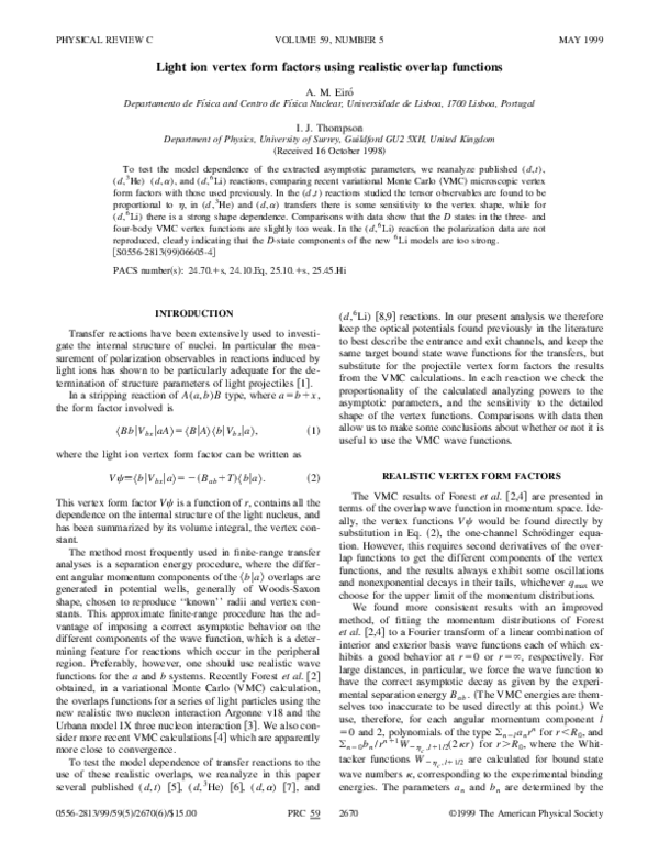 (PDF) Light ion vertex form factors using realistic overlap functions