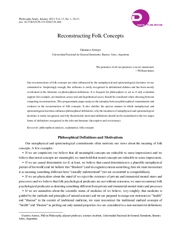 (PDF) Reconstructing Folk Concepts