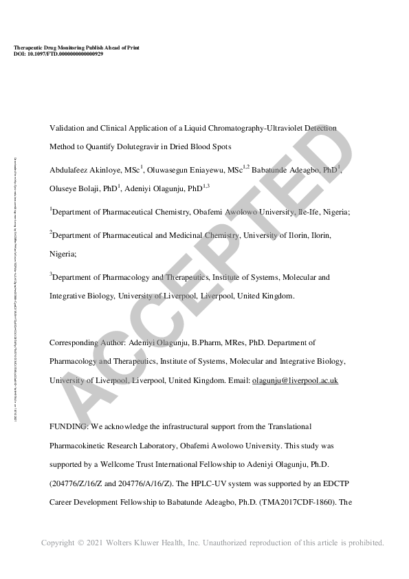 (PDF) Validation and Clinical Application of a Liquid Chromatography–Ultraviolet Detection ...