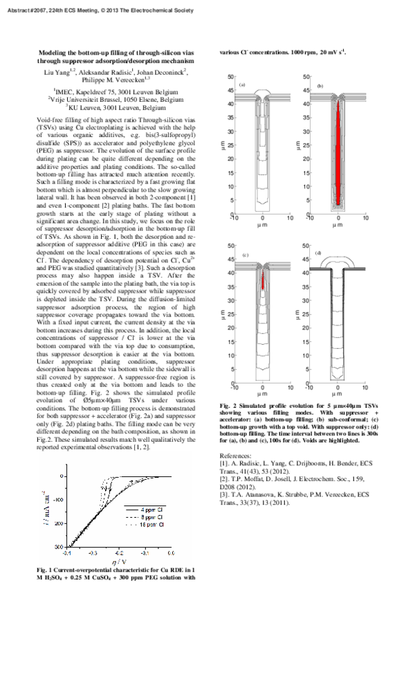 (PDF) Modeling the Bottom-Up Filling of Through-Silicon vias Through ...
