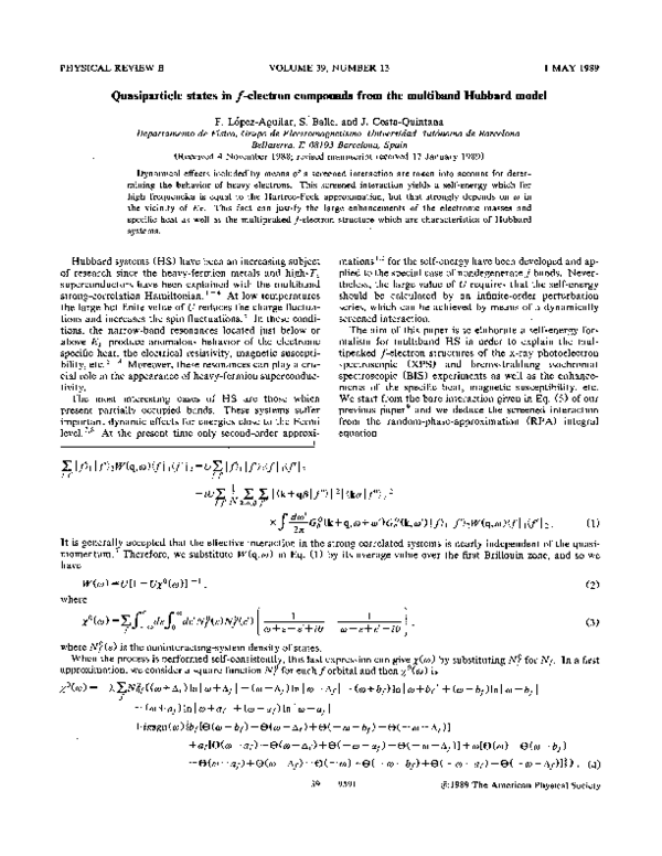 (PDF) Quasiparticle states in f-electron compounds from the multiband ...